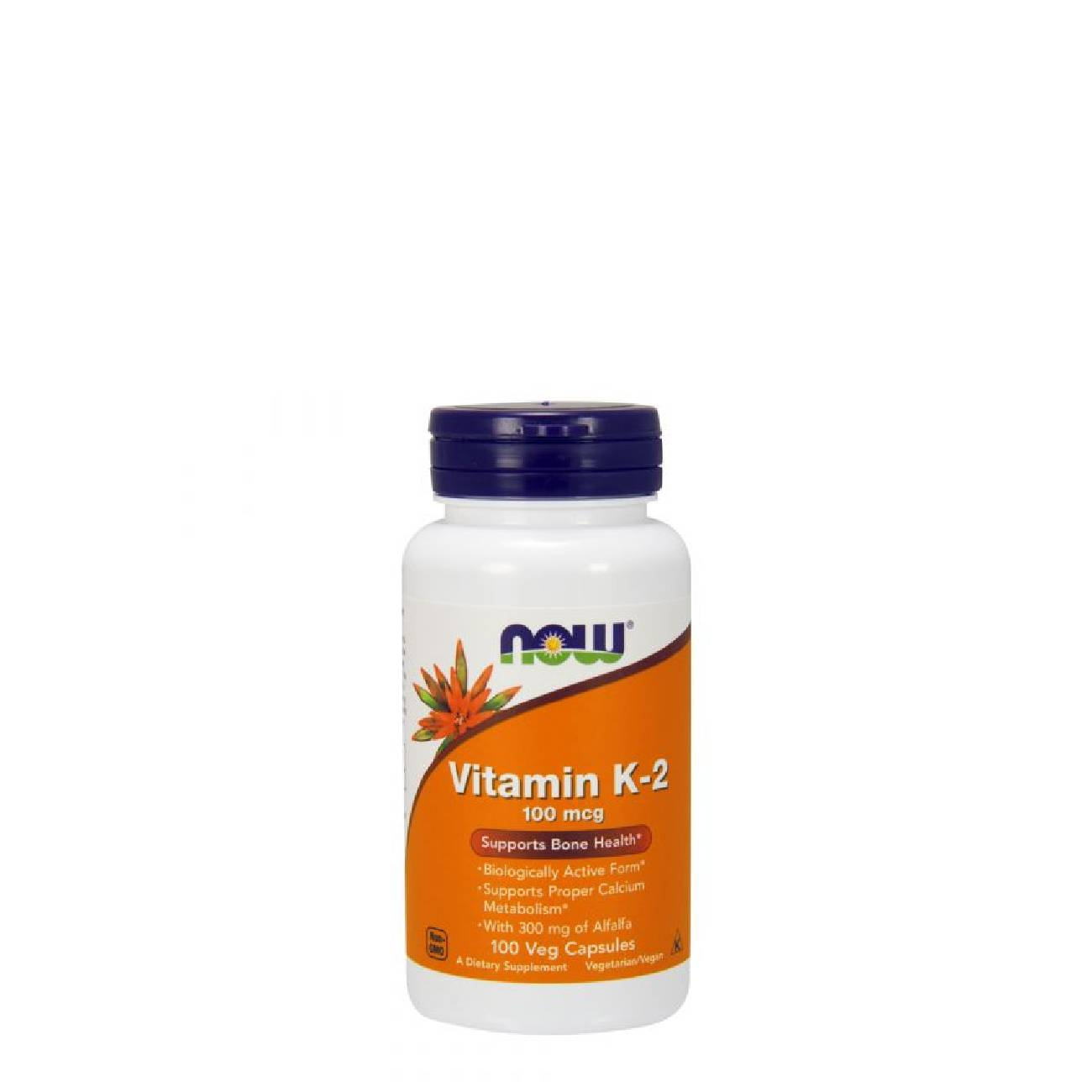 Now Vitamin K2 100 mcg Vegetable Capsules, 100 capsules